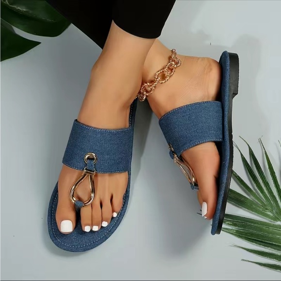 Shoes | Denim Flip Flop Sandals | Poshmark